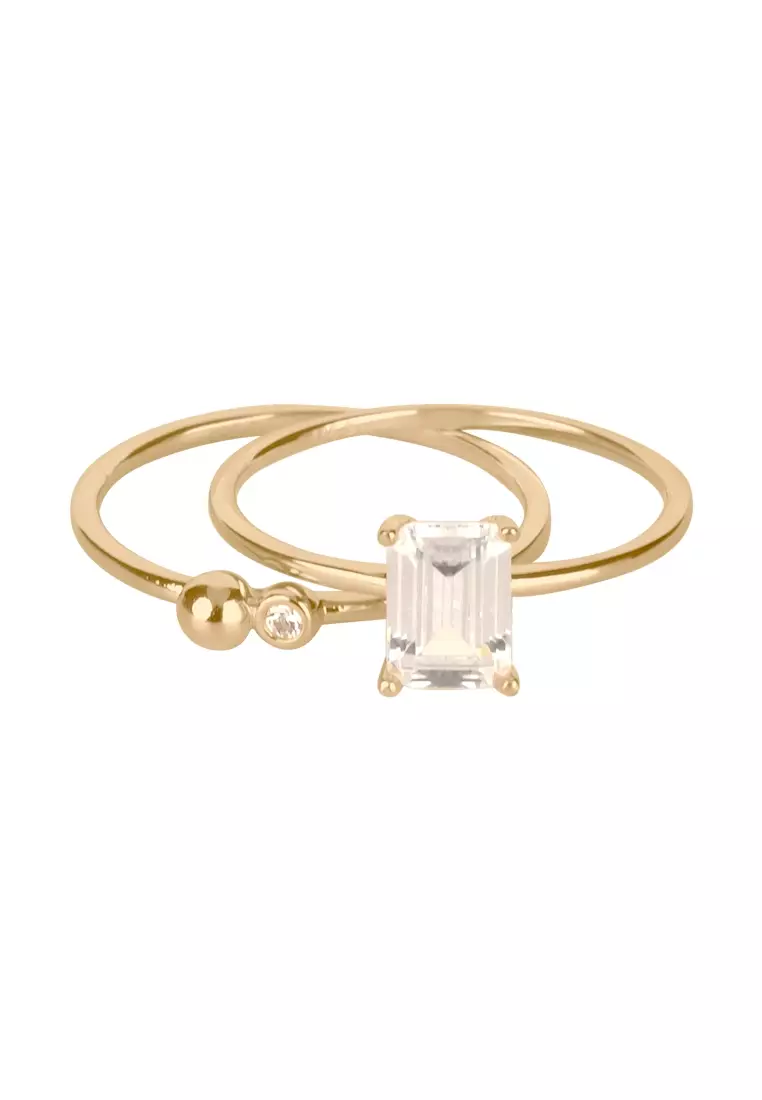 Buy Foundry Emerald Cut Ring Stacker 14k Gold 2025 Online | ZALORA Philippines