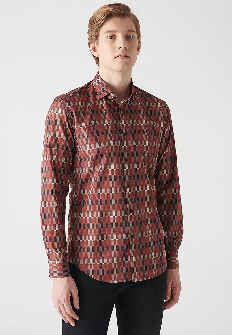 Jual Avva Abstract Patterned Slim Fit Shirt Original 2025 | ZALORA ...