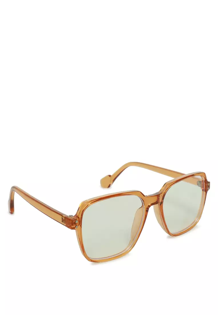 Buy London Rag Relaxed Transparent Square Sunglasses In Yellow 2025 ...