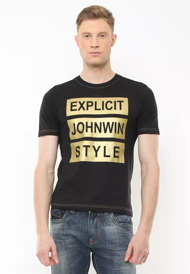 Jual Johnwin Johnwin - Slim Fit - Kaos Casual Active - Sablon Johnwin ...