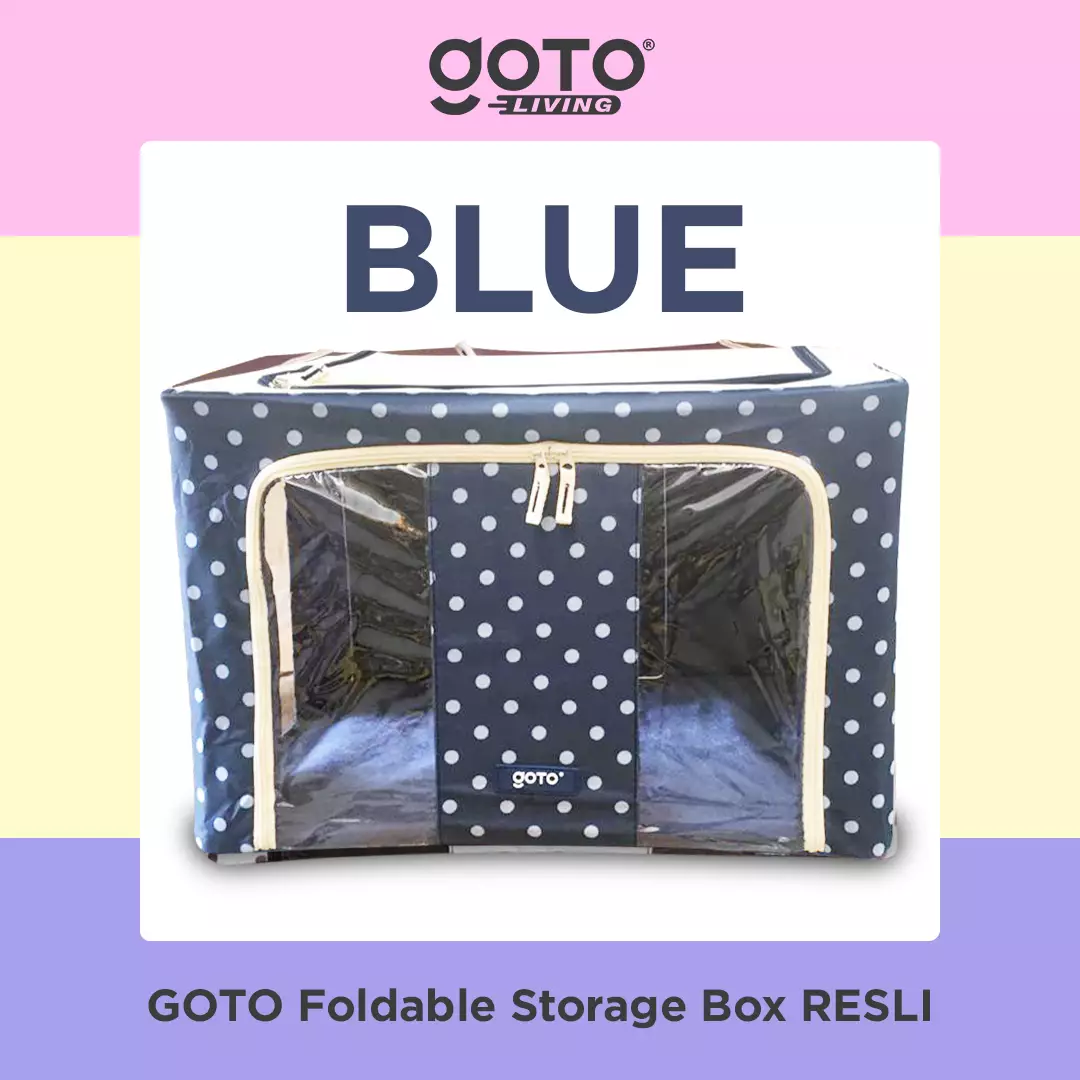 Jual Goto Living Resli Storage Box 66L Double Zipper Frame Baja Large ...