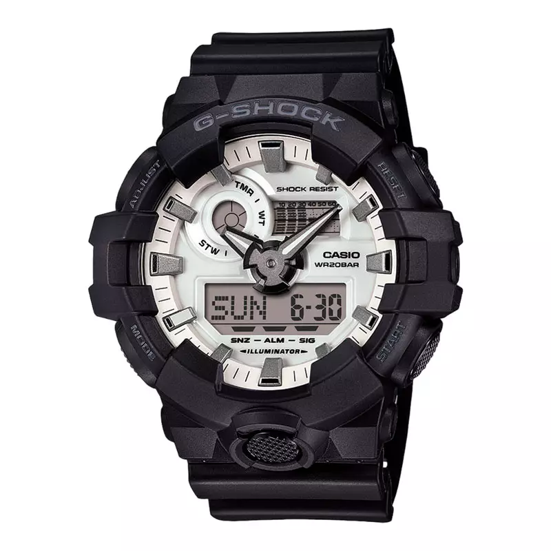 Jual Casio Jam Tangan Pria Casio G-Shock GA-700WD-1ADR Black And Briliant White Digital Analog ...