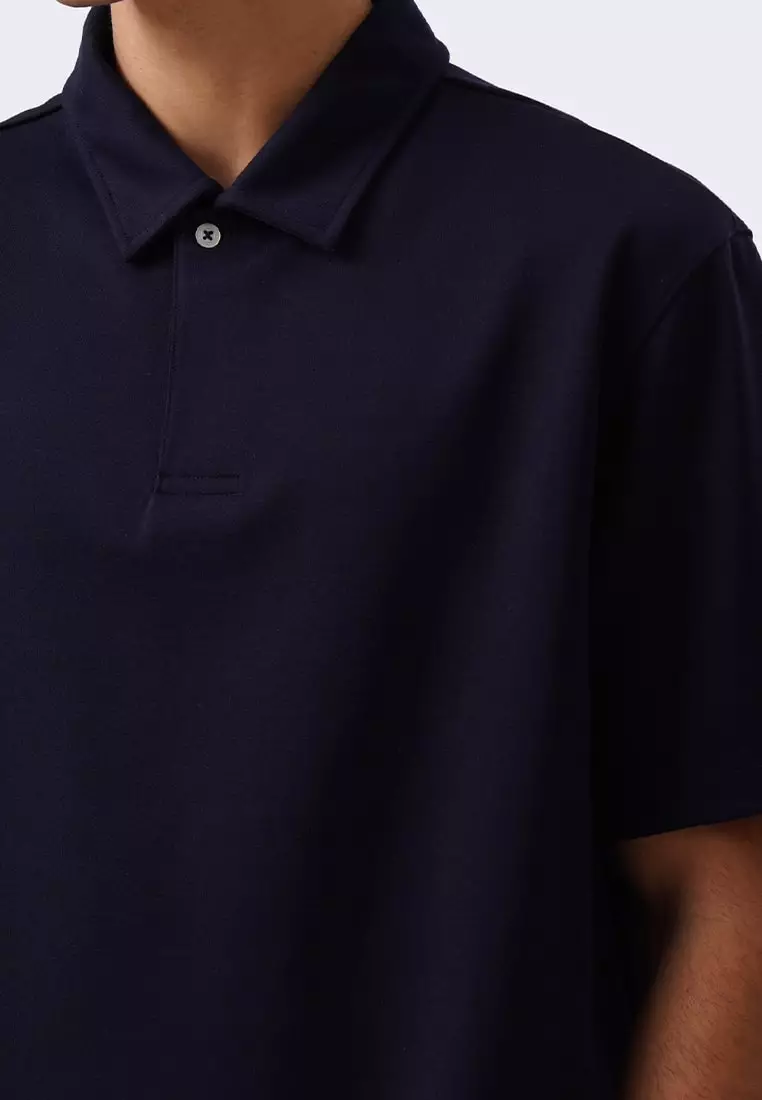 Buy Bocu Men's Polo With Side Slit And Tab 2025 Online | ZALORA