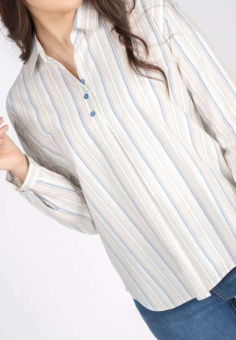 Jual C2 Outfitters C2 Floela Blue Basic Blouse Wanita Original 2025 ...