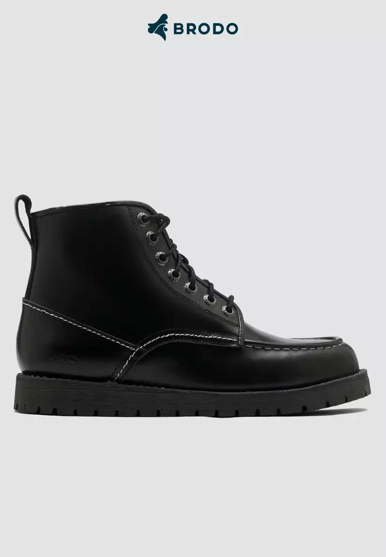 Jual Brodo BRODO - Bianco Boots Full Black Original 2026 | ZALORA ...