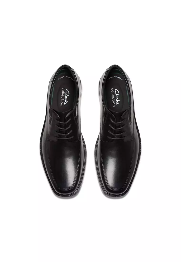 Buy Clarks Mens Cosgrove Apron Formal Shoes Black Leather - Wide Fit ...
