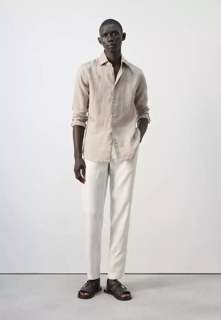 Buy MANGO Man 100% Linen Slim-Fit Shirt 2026 Online | ZALORA