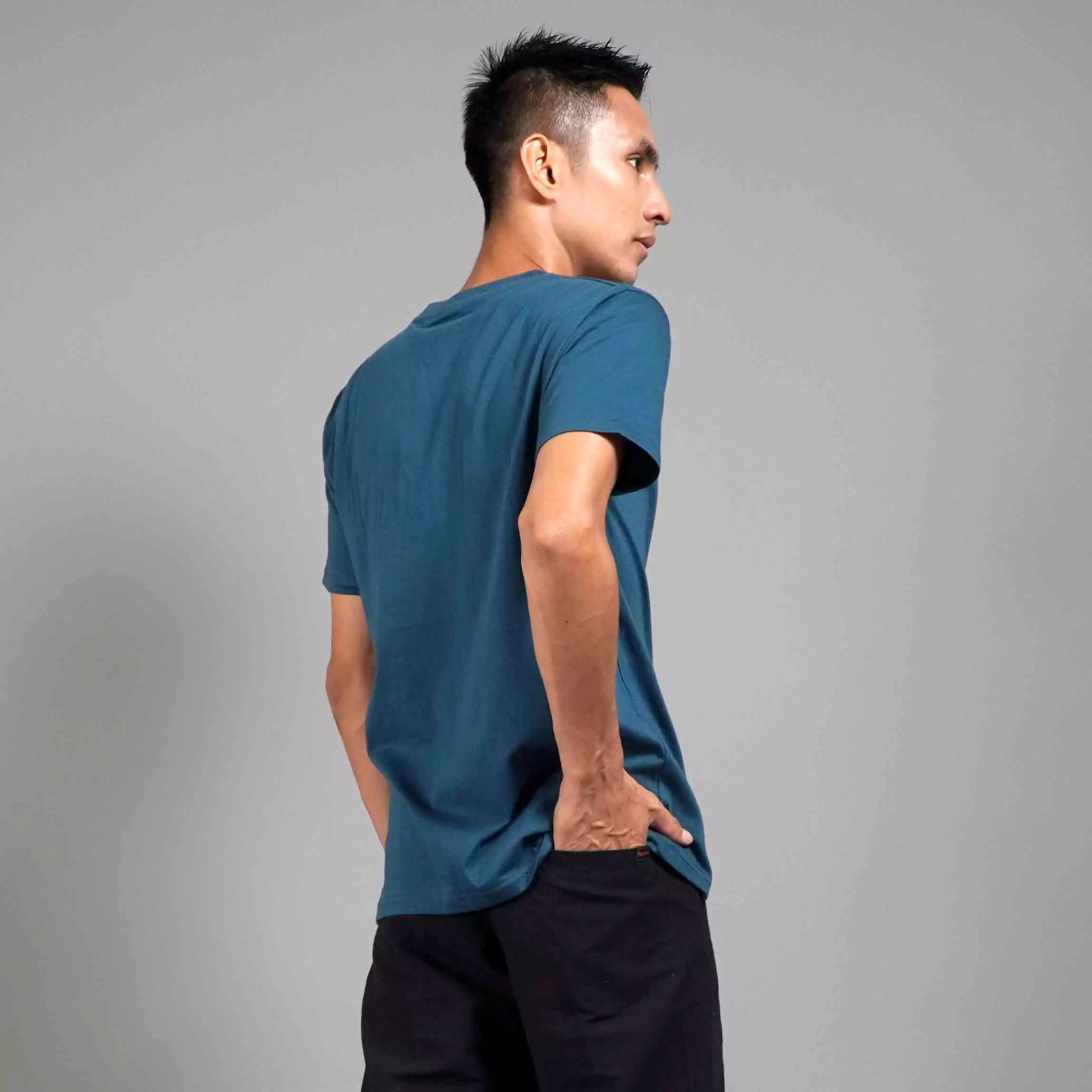 Jual Okechuku Okechuku Kaos Polos Pria Lengan Pendek Basic Casual TShirt Cotton - Teal Original ...