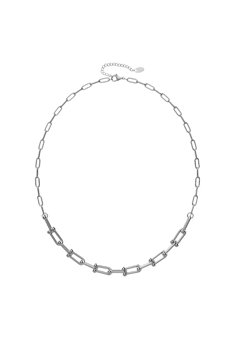 Buy Bullion Gold Lovelock U Link Chain Necklace White Gold 2025 Online ...