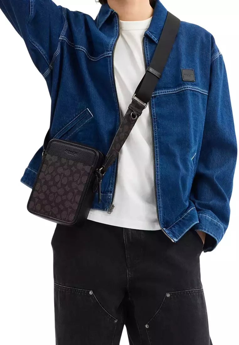 Coach Sullivan Crossbody Bag In Signature Canvas - Walnut/ Black CAT78 ...