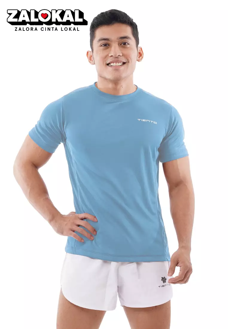 Jual Tiento Tiento Kaos Dry Fit Men Airy Blue Baju Olahraga Lari Pria Original 2024 | ZALORA ...