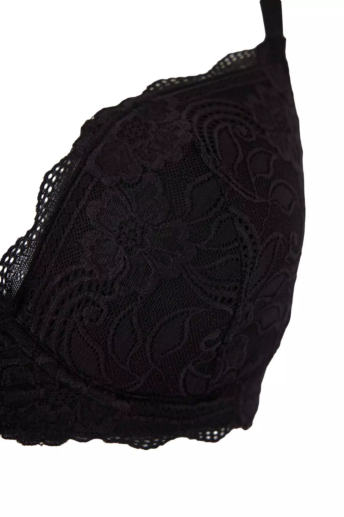 Buy Trendyol Black Underwire Fixed Cup Unpadded Slice Lace Detailed T ...