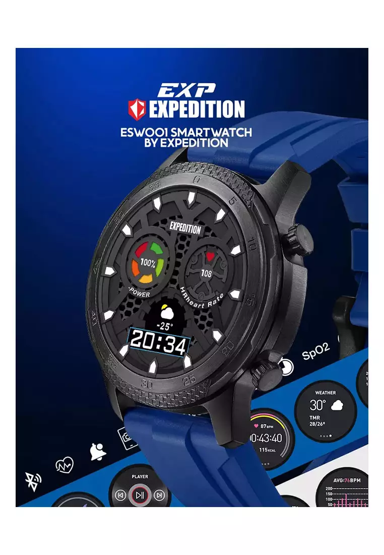 Jual Expedition Expedition Jam Tangan Pria - Blue Black - Rubber Strap ...