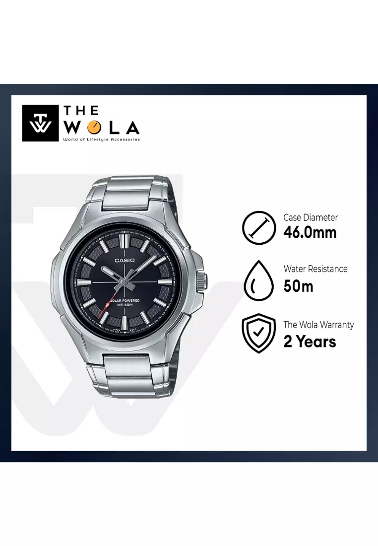 Casio Men Analog Solar Watch MTP-RS100D-1AV Silver Stainless Steel ...
