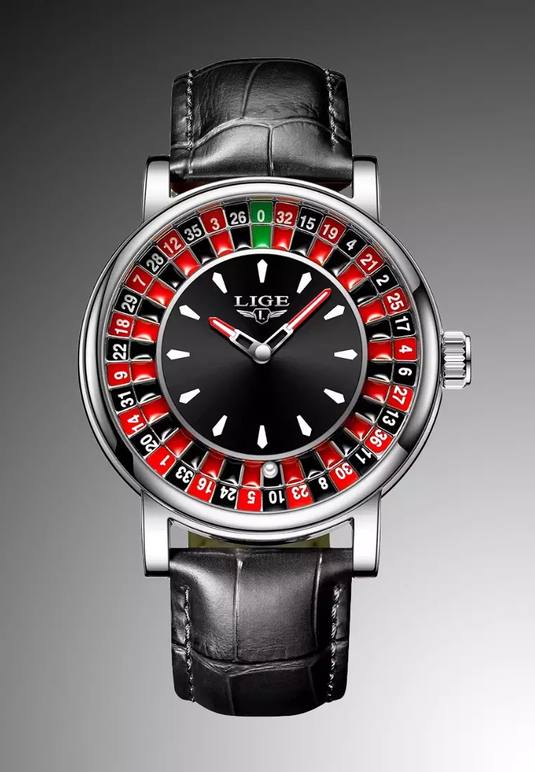 Buy LIGE Unisex Roulette Light Weight Metal Alloy Quartz Watch, Leather ...