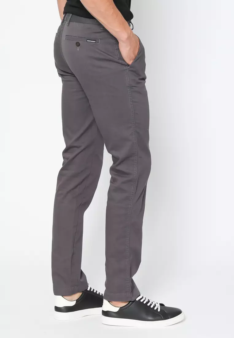 Jual Kent & Crew GREY BASIC CHINOS PANTS Original 2024 | ZALORA Indonesia