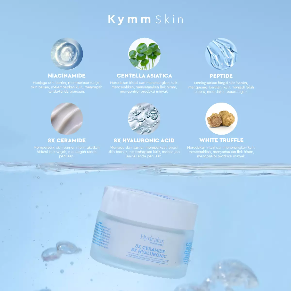 Jual Kymm Skin KYMM SKIN Hydralux Moisturizer 8X Ceramide 8X Hyaluronic ...