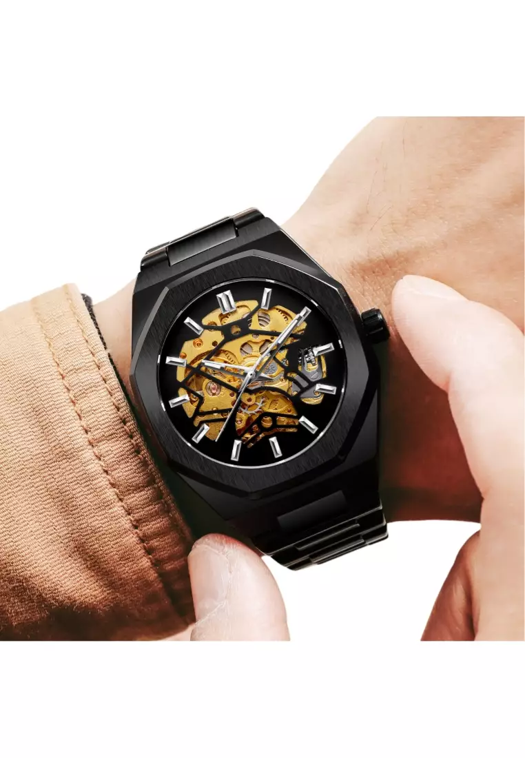 Buy OPCHIC Men's Fashion Skeleton Automatic Mechanical Watch 2025 ...