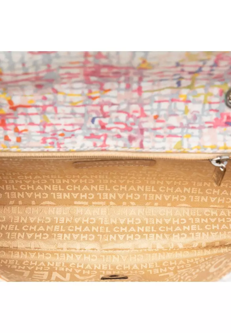 Buy CHANEL Pre-Loved Chanel Small Printed Canvas Watercolor Clover Flap ...