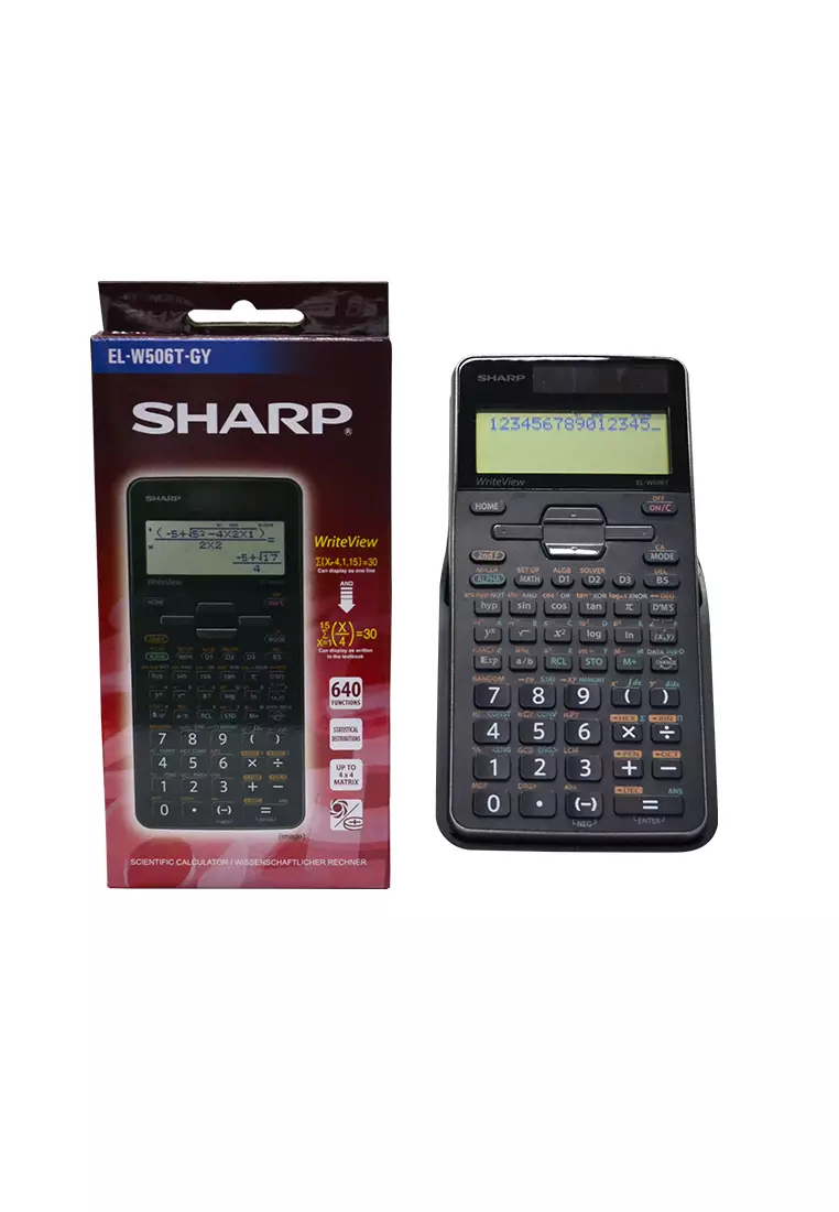Buy Sharp Calculators Sharp Scientific Calculators 640 Functions EL-W506T Gray 2024 Online ...