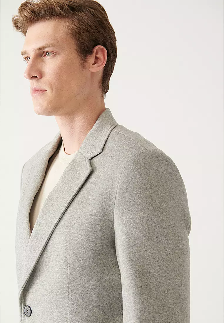 Buy Avva Wool Coat with Slit 2025 Online | ZALORA