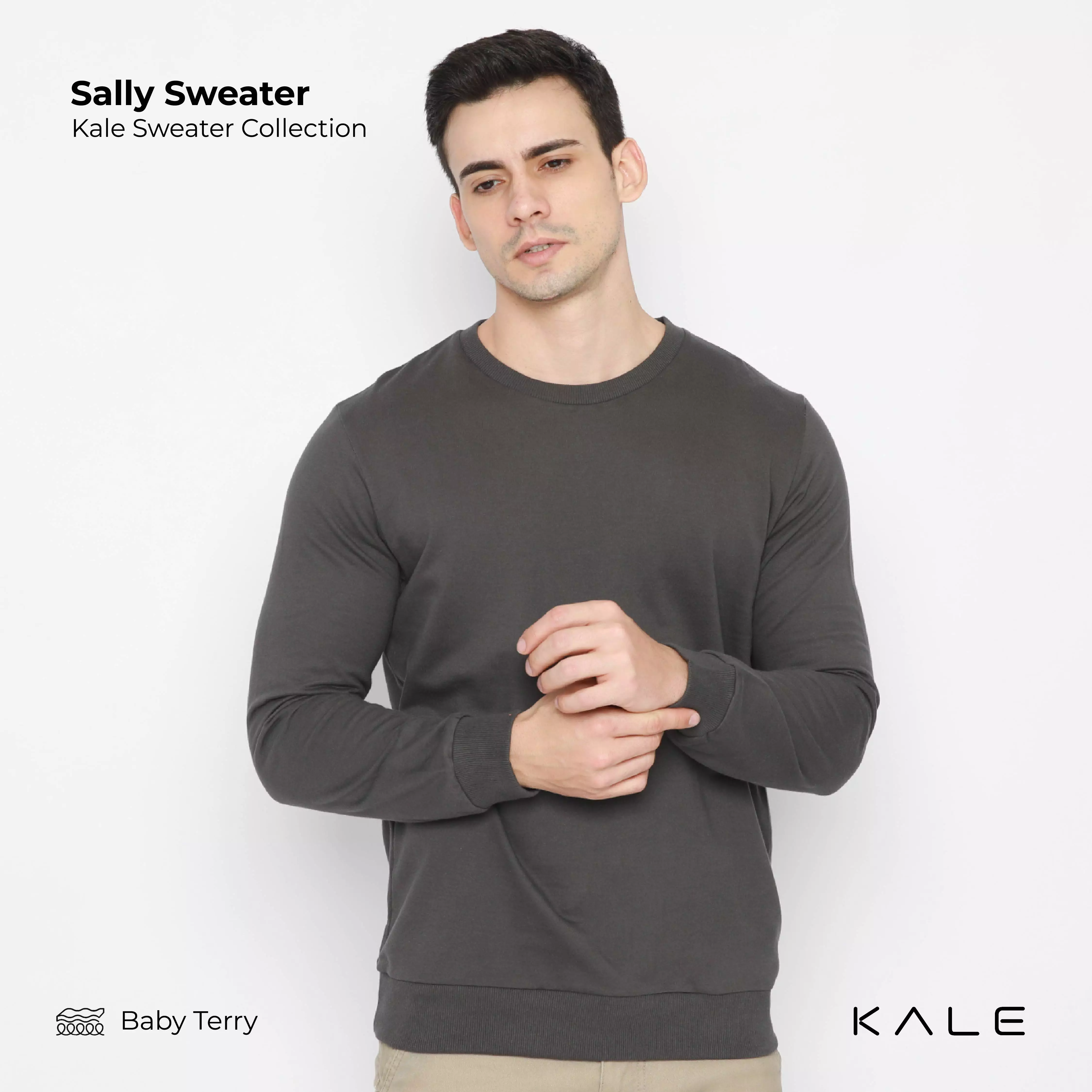 Jual Kale Clothing Kale Sweater Sally Dark Grey/ Sweater Pria Casual ...