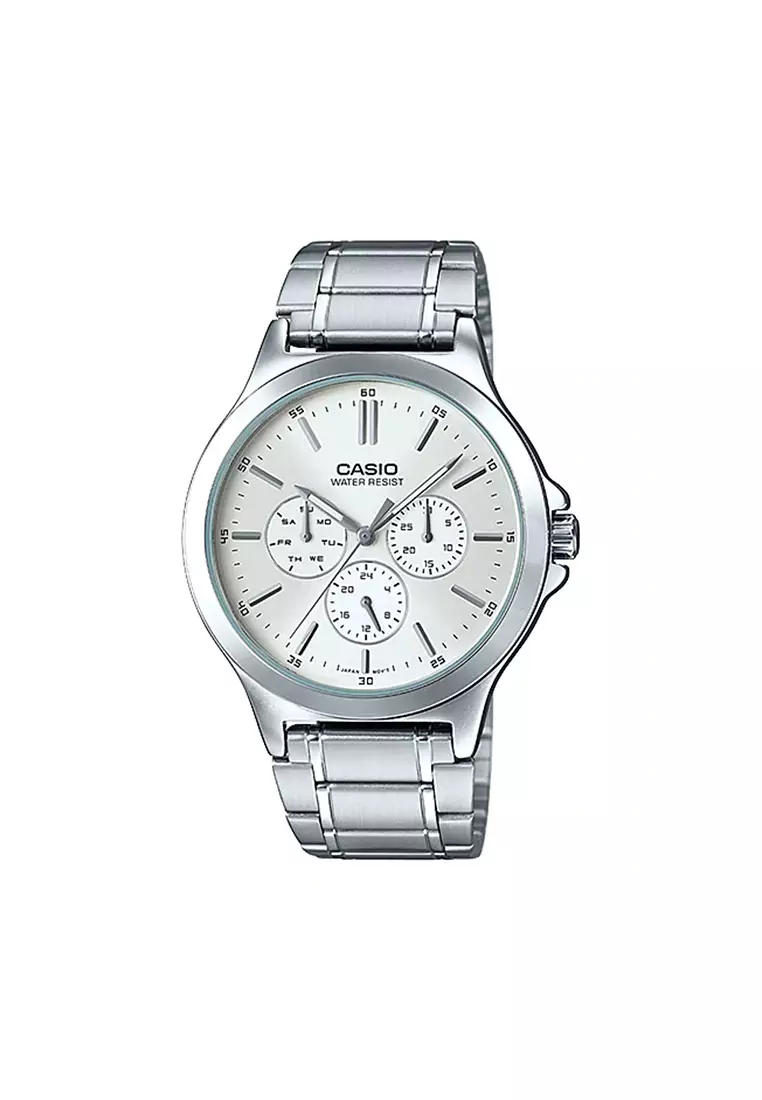 Buy Casio Watches Men's Analog Watch MTP-V300D-7A Multi-Hands Stainless Steel Watch Online ...