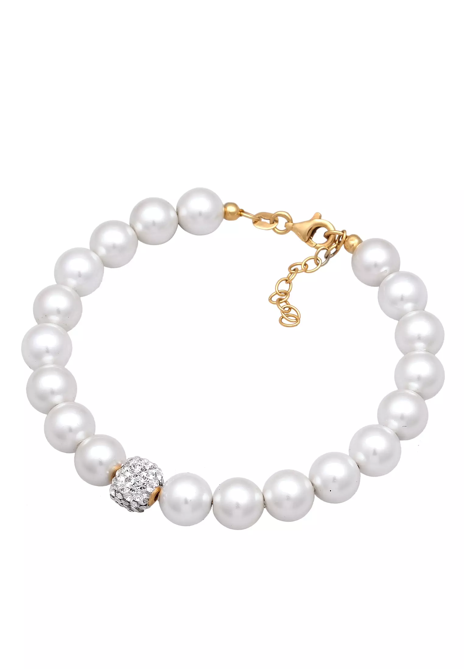 Buy ELLI GERMANY Swarovski® Pearl & Crystal Bracelet – Gold-Plated ...