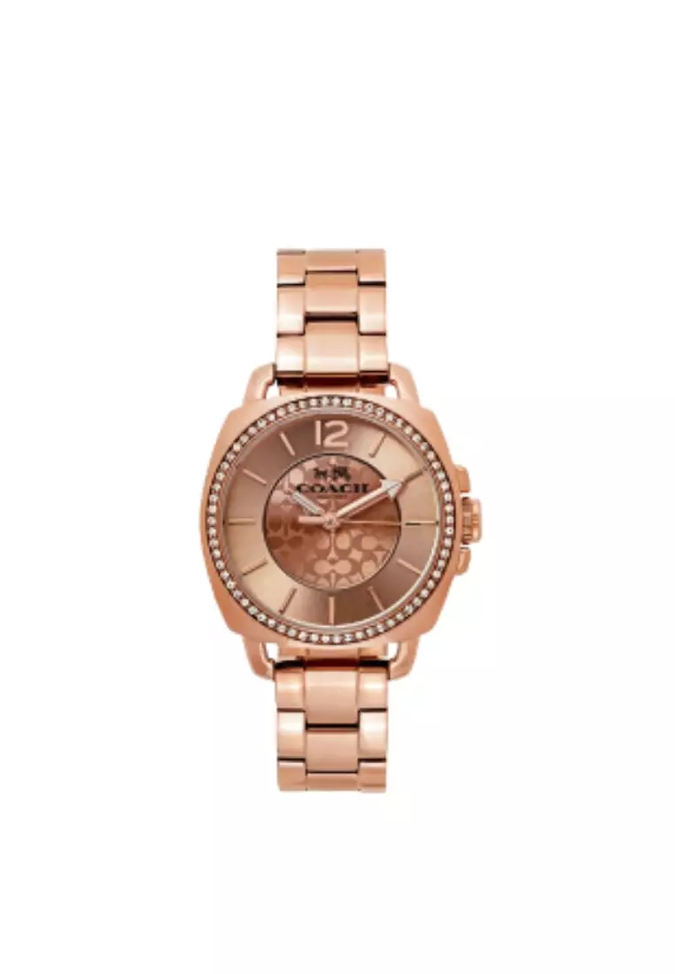 Buy COACH Coach Boyfriend 14503142 Rose Gold Tone Watch Online | ZALORA ...
