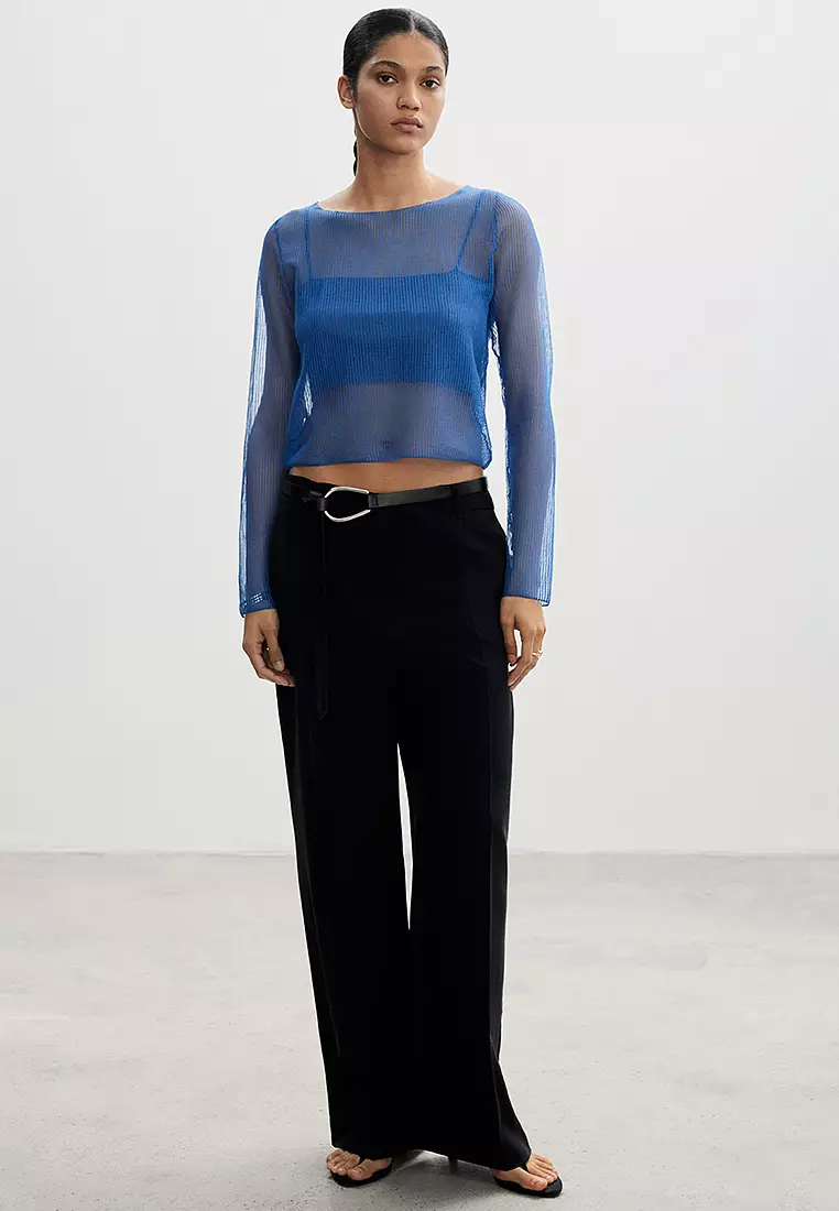 Jual Mango Semi-Transparent Sweater Combined Top Original 2025 | ZALORA ...