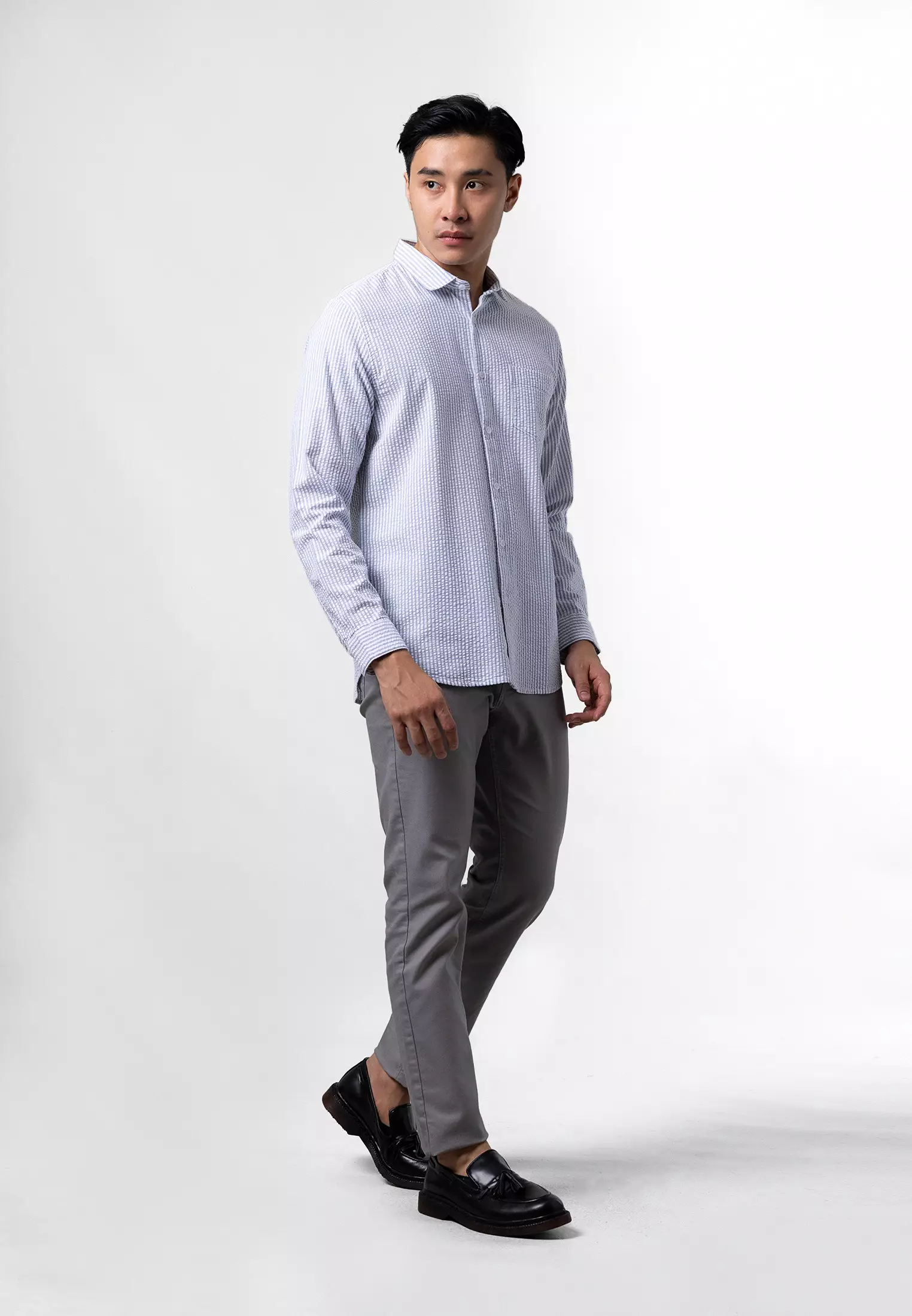 Jual Manzone MANZONE Kemeja Lengan Pendek Pria BZC-SMITH 03-GR - GREY ...