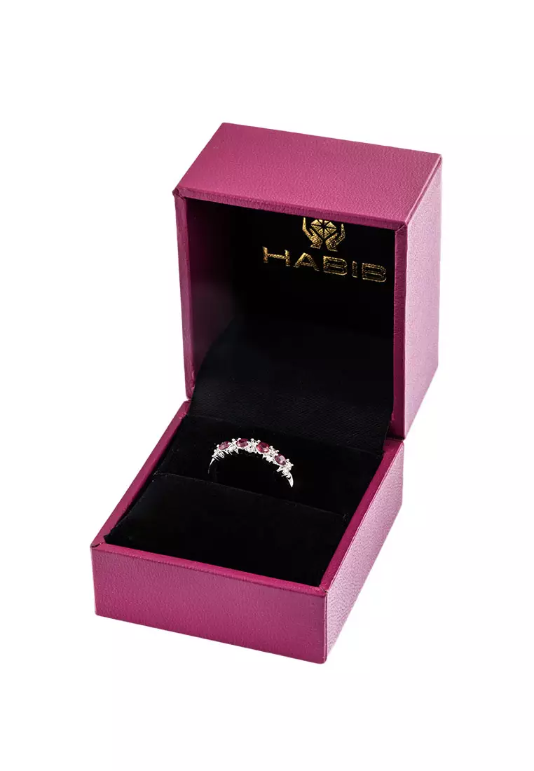 Buy HABIB HABIB Red Ruby and Diamond Ring in 375/9K White Gold 25111 ...