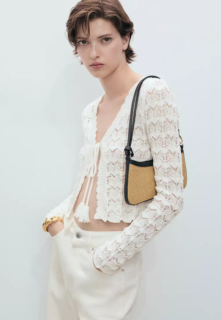 Mango Crochet Cardigan With Bow Closure 2025 | Buy Mango Online ...