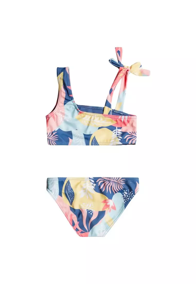 Buy Roxy Roxy Girls 2 7 Flowery Mood Crop Top Bikini Set Peach Bud