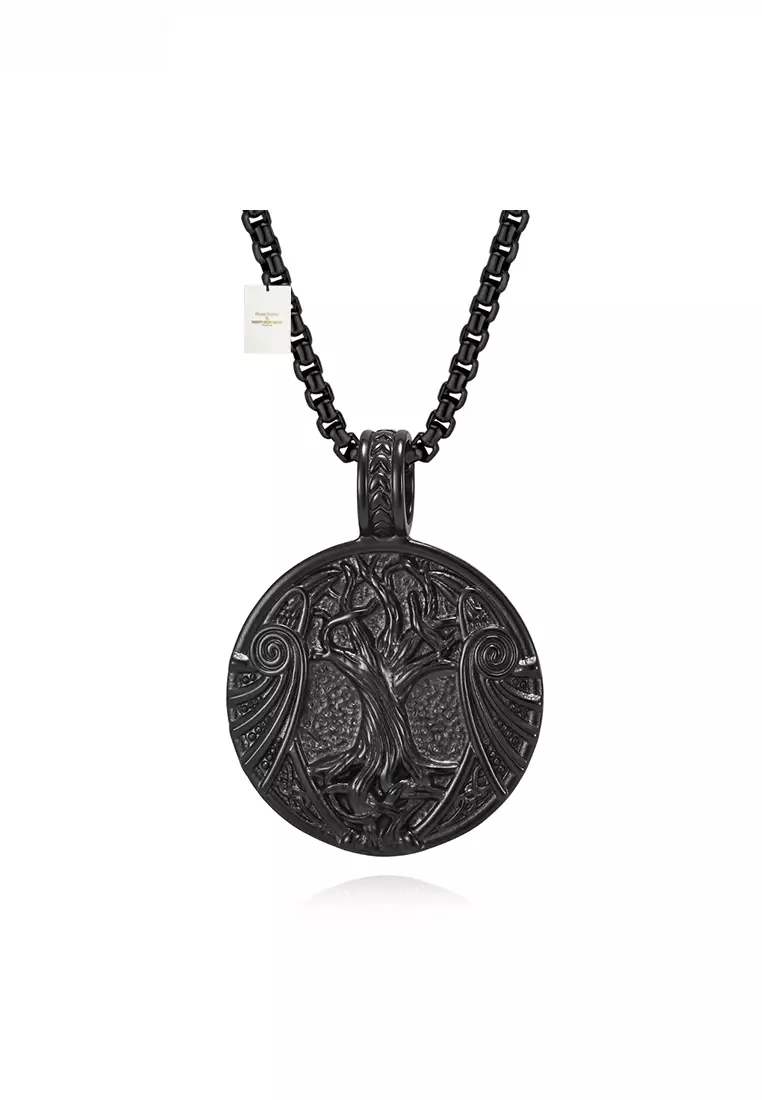 Buy HAPPY FRIDAYS Titanium Steel Tree of Life Pendant Necklace JW QF ...