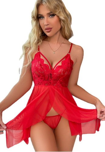 Lycka Ldb1048 Lady Sexy V Neck Sleeveless Nightwear And Panty Two