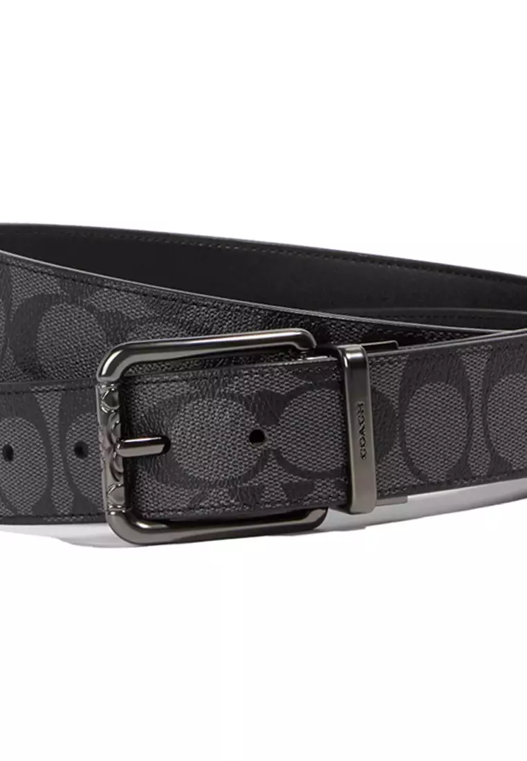 Buy Coach Harness Buckle Cut To Size Reversible Belt, 38 Mm Charcoal ...