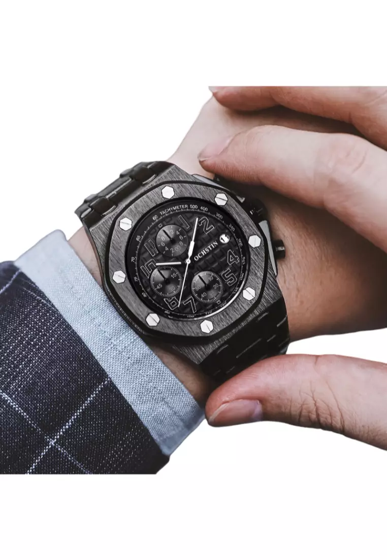 Buy OPCHIC Steel Strap Sports Chronograph Quartz Watch Online | ZALORA ...