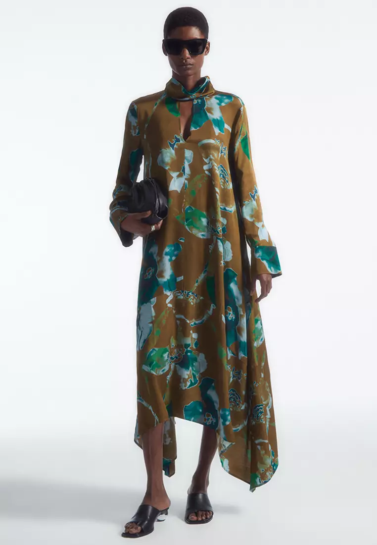 Buy COS Asymmetric Floral-Print Dress 2025 Online | ZALORA Philippines