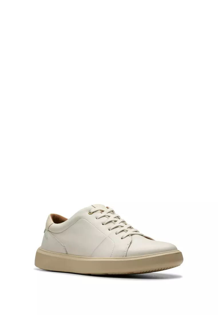 Buy CLARKS Mens Brodin Lace Sneakers - White Leather Online | ZALORA ...