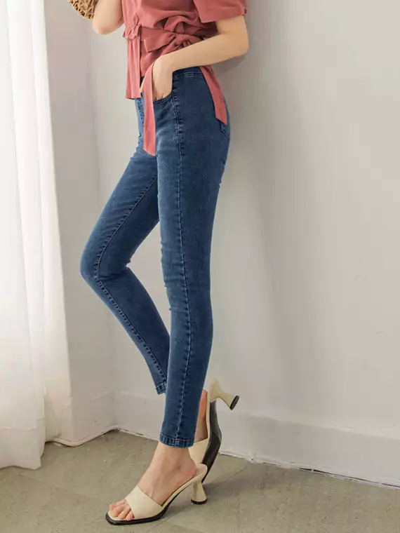 OBSTYLE Visual Slimming -5KG．Snowflake Denim Slim High Waist Long Leg Magic Slimming Pants ...