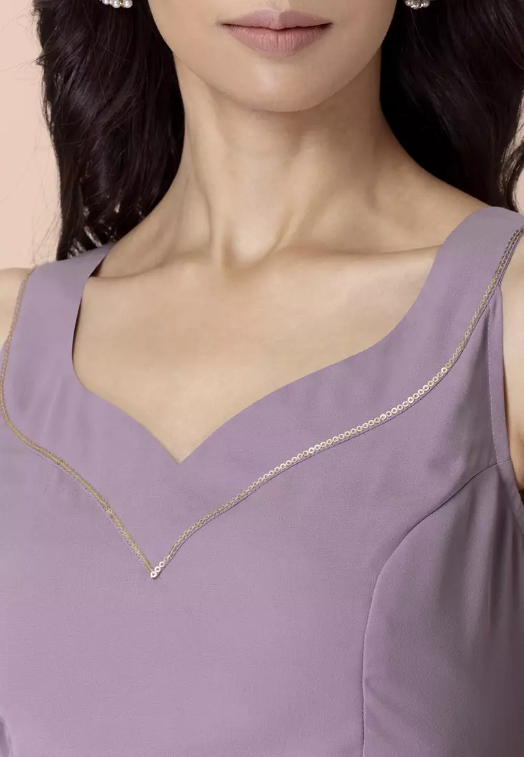 Indya Lavender Sequin Halter Crop Top 2025 | Buy Indya Online | ZALORA ...