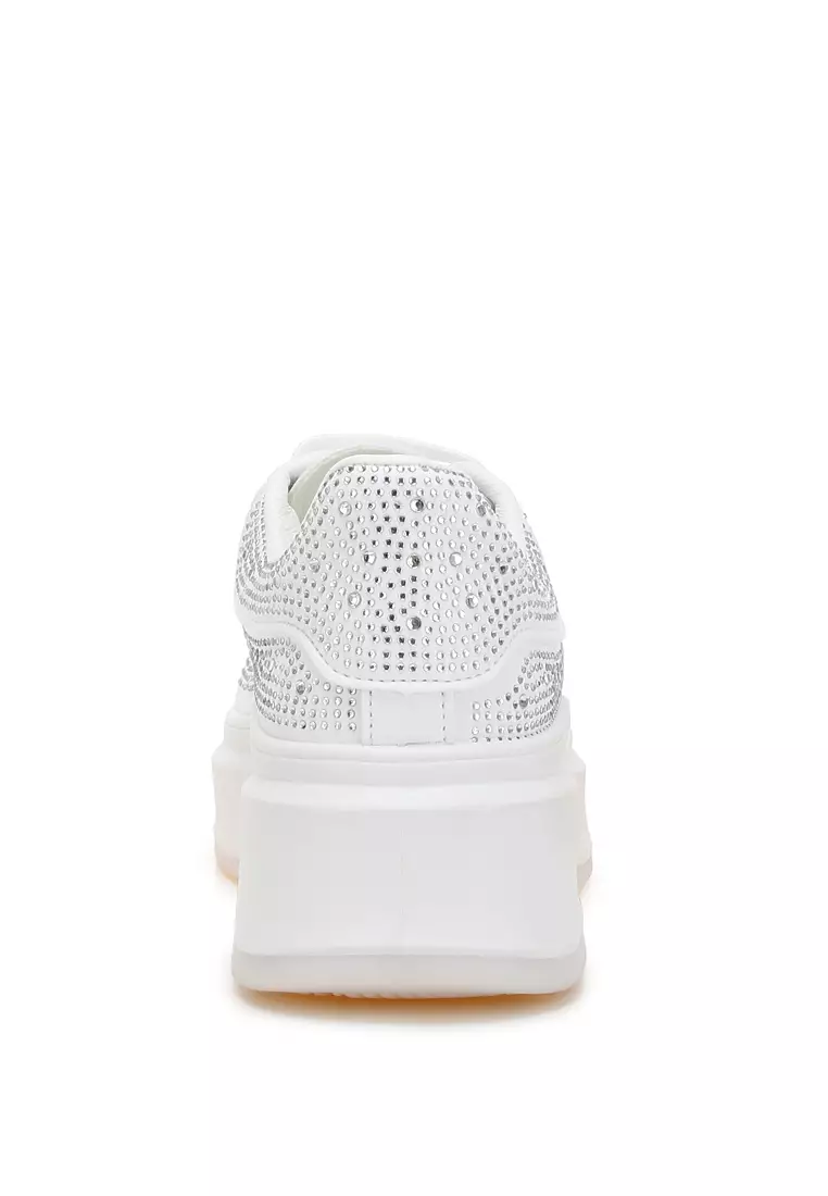 Buy London Rag Rhinestones Embellished Chunky Sneakers in White 2025 ...