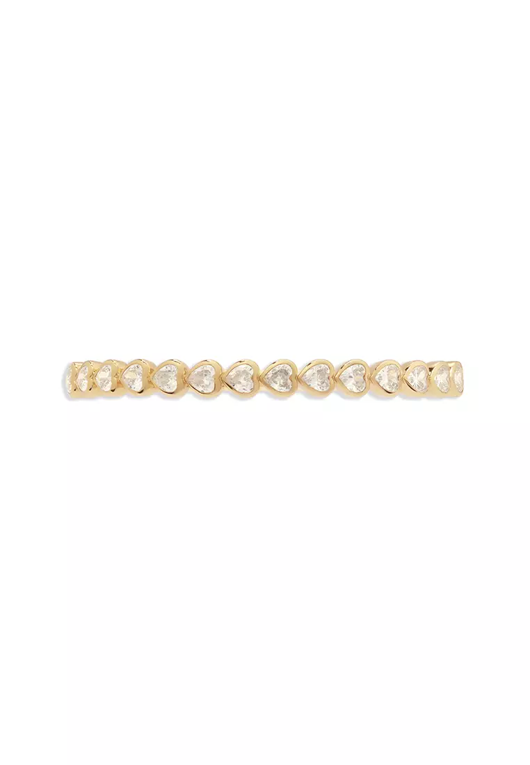 Buy Wanderlust + Co Heart Bezel 14K Gold Vermeil Bangle 2026 Online ...