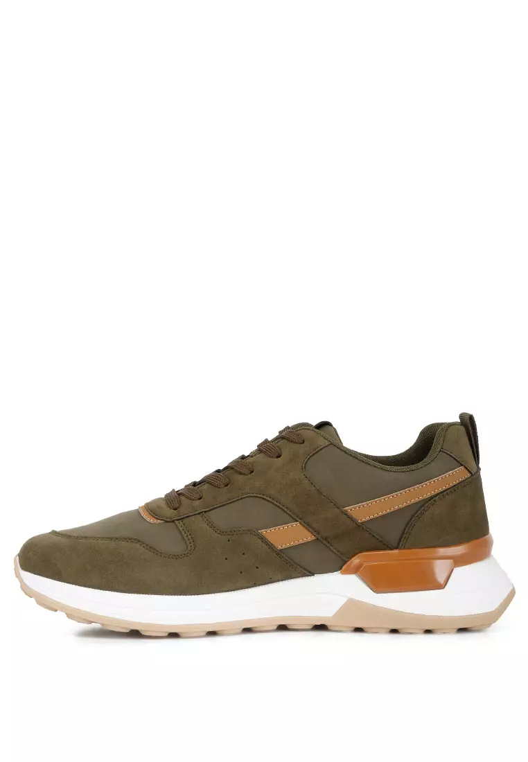 Buy London Rag Khaki Suede Paneling Detail Sneakers Online | ZALORA ...