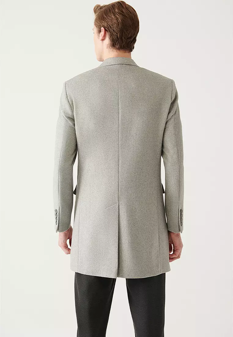 Buy Avva Wool Coat with Slit 2025 Online | ZALORA