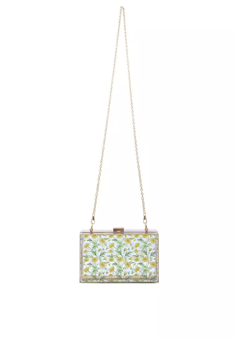 Buy London Rag Transparent Floral Print Clear Clutch Bag 2024 Online ...