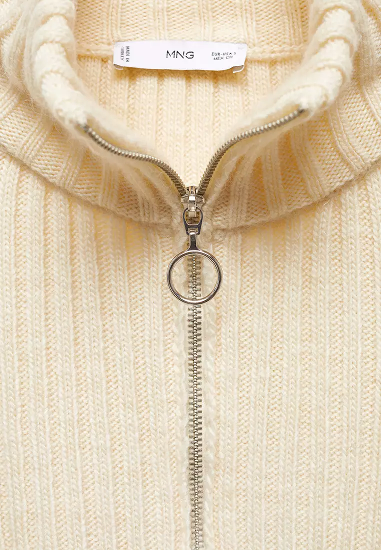 Buy Mango Zipper Crop Cardigan 2024 Online | ZALORA