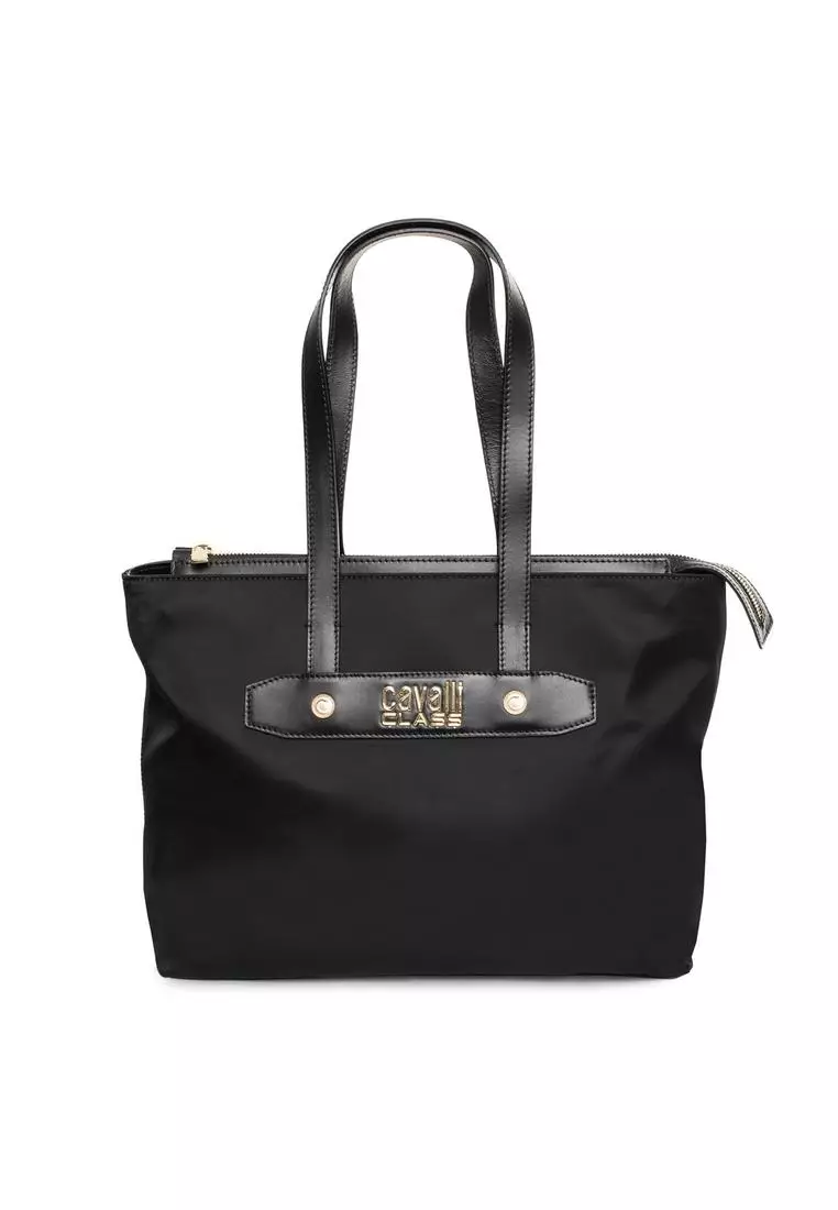 線上選購 Cavalli Class Cavalli Class Leather Shoulder Bag with Logo Detail ...