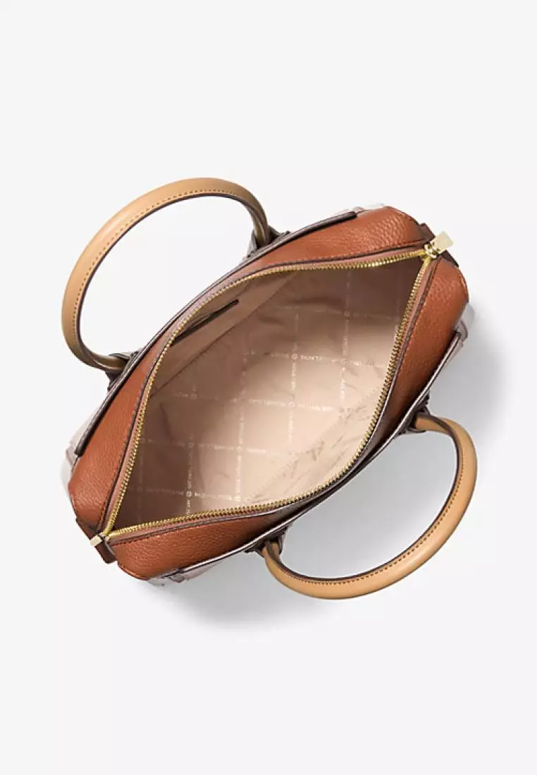 Jual Michael Kors Michael Kors Mercer Medium Color-Block Belted Satchel ...